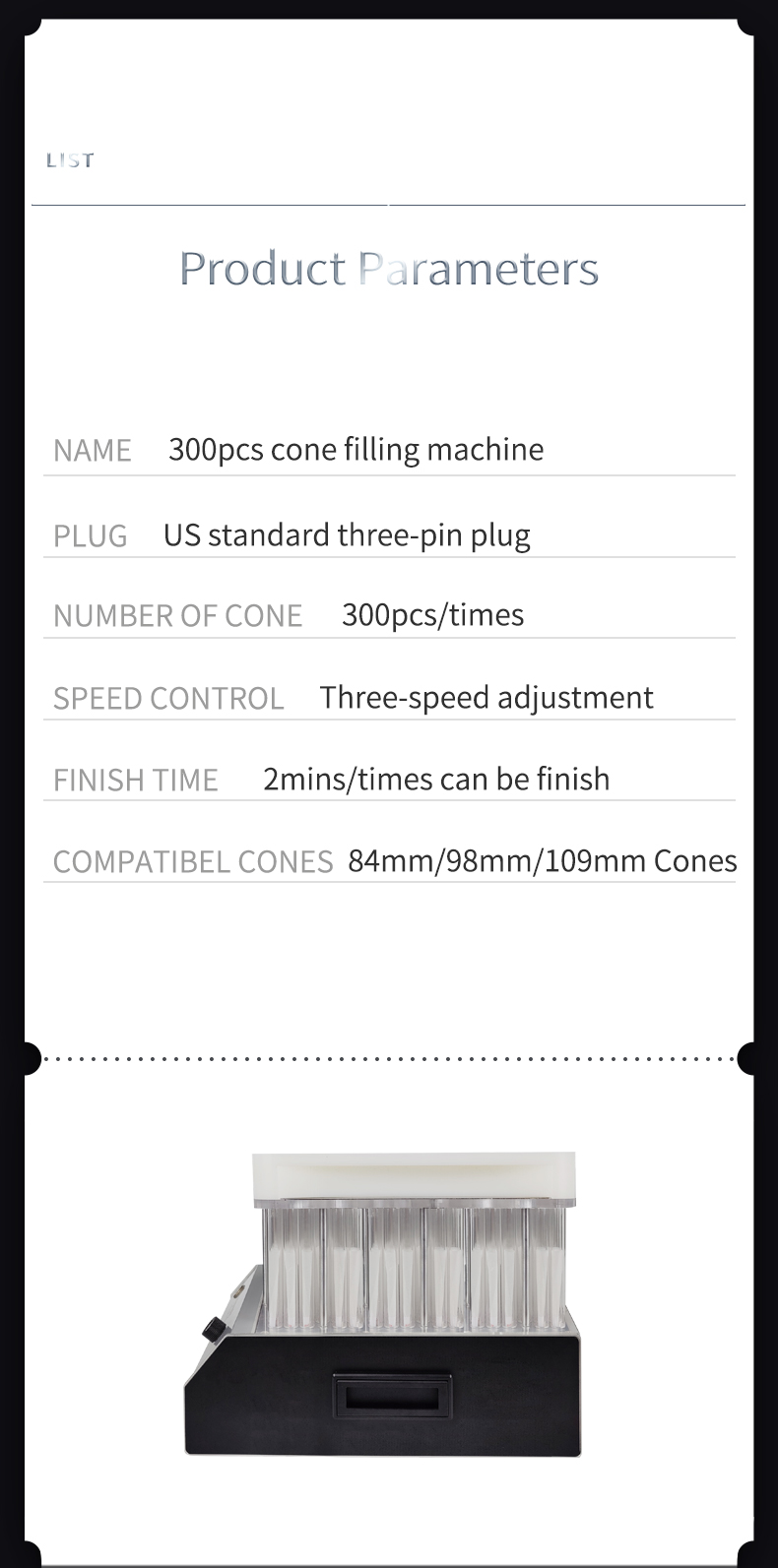 Maywaysky Industrial 300 Cone Packer 1 1/4 Cone Filler Machine 109mm ...