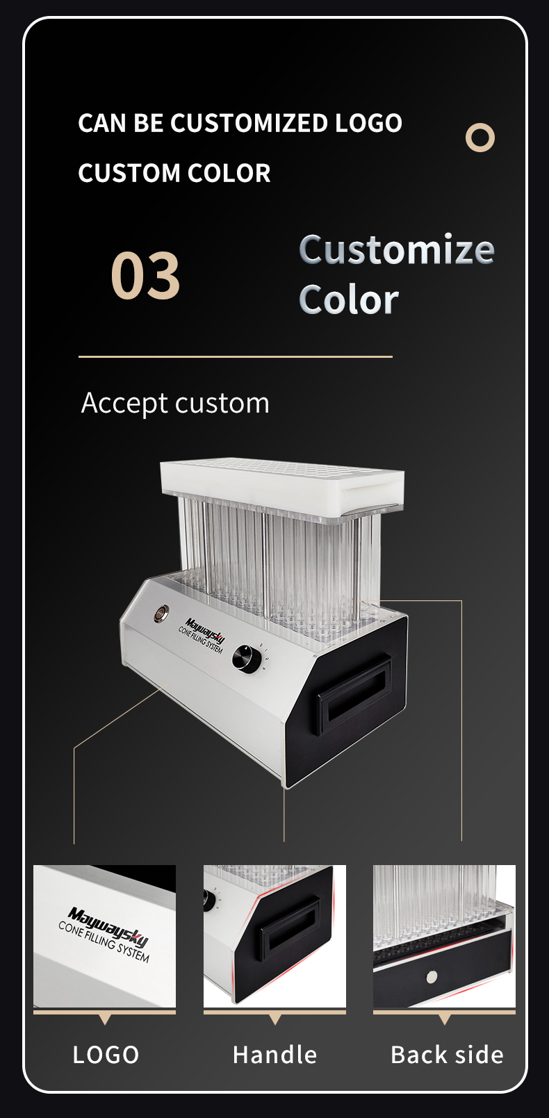 Maywaysky 84mm/98mm/110mm King Size Cone Filling Machine 100pcs Rolling ...